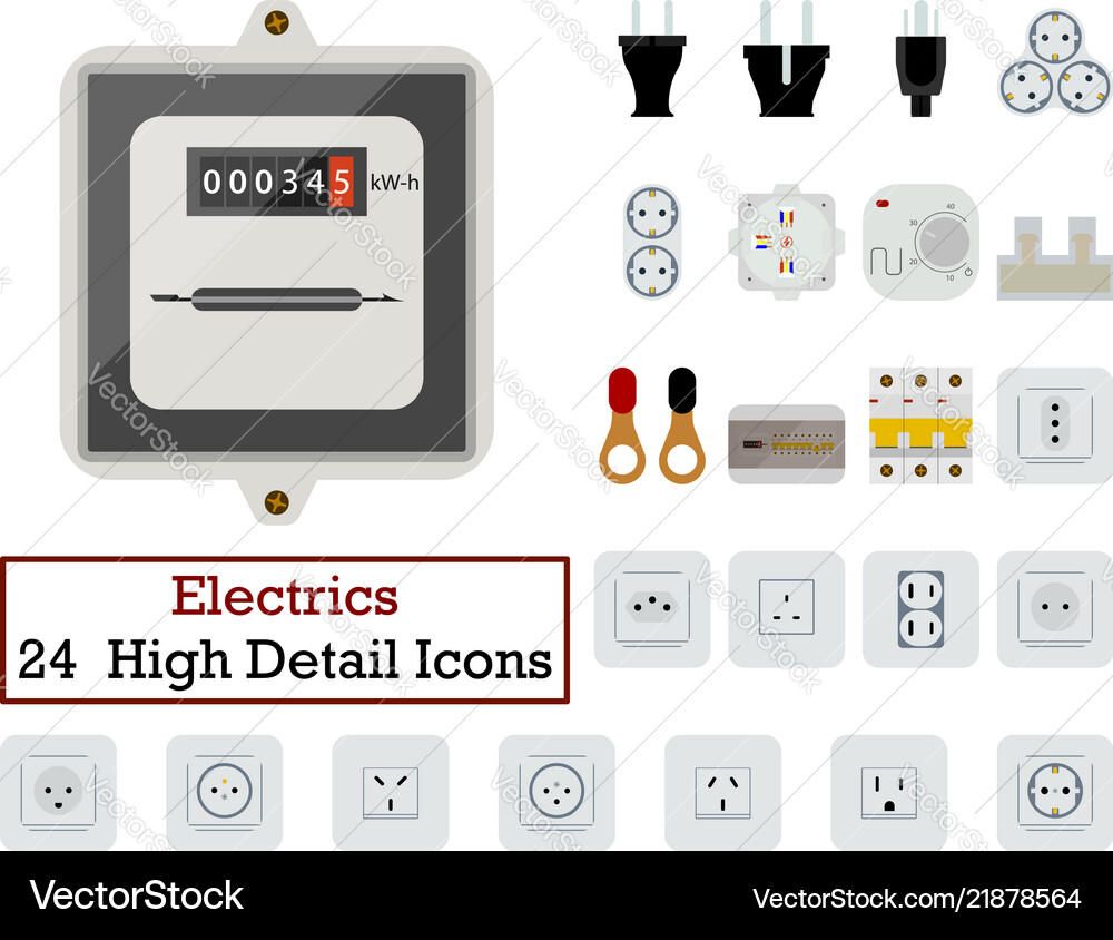 Set of 24 electrics icons Royalty Free Vector Image