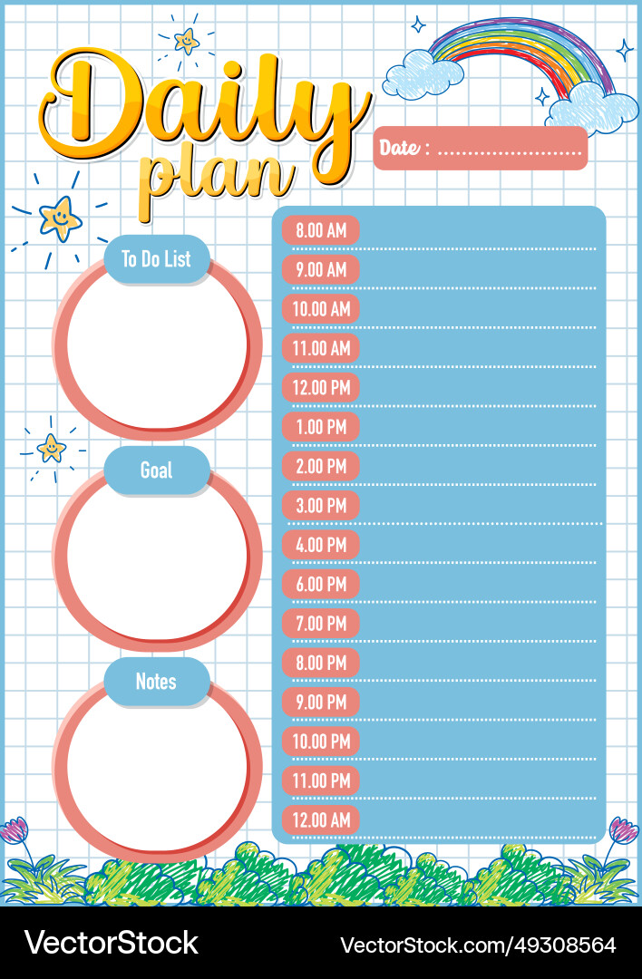 Student lesson plan and to-do list template Vector Image