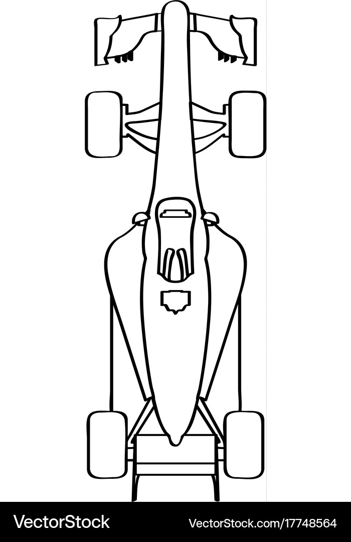 Top view of a racing car Royalty Free Vector Image