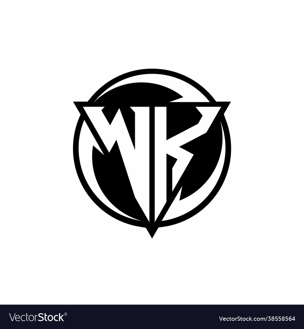 Wk logo monogram design template Royalty Free Vector Image