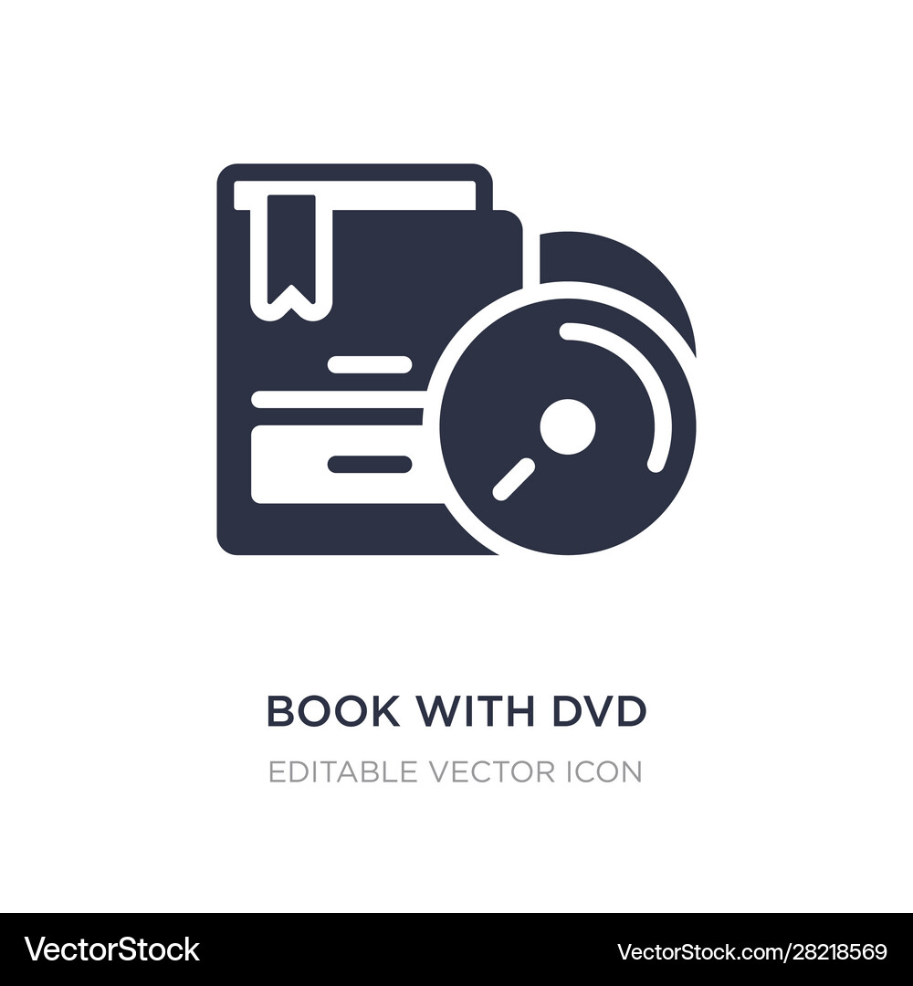 Book with dvd icon on white background simple Vector Image