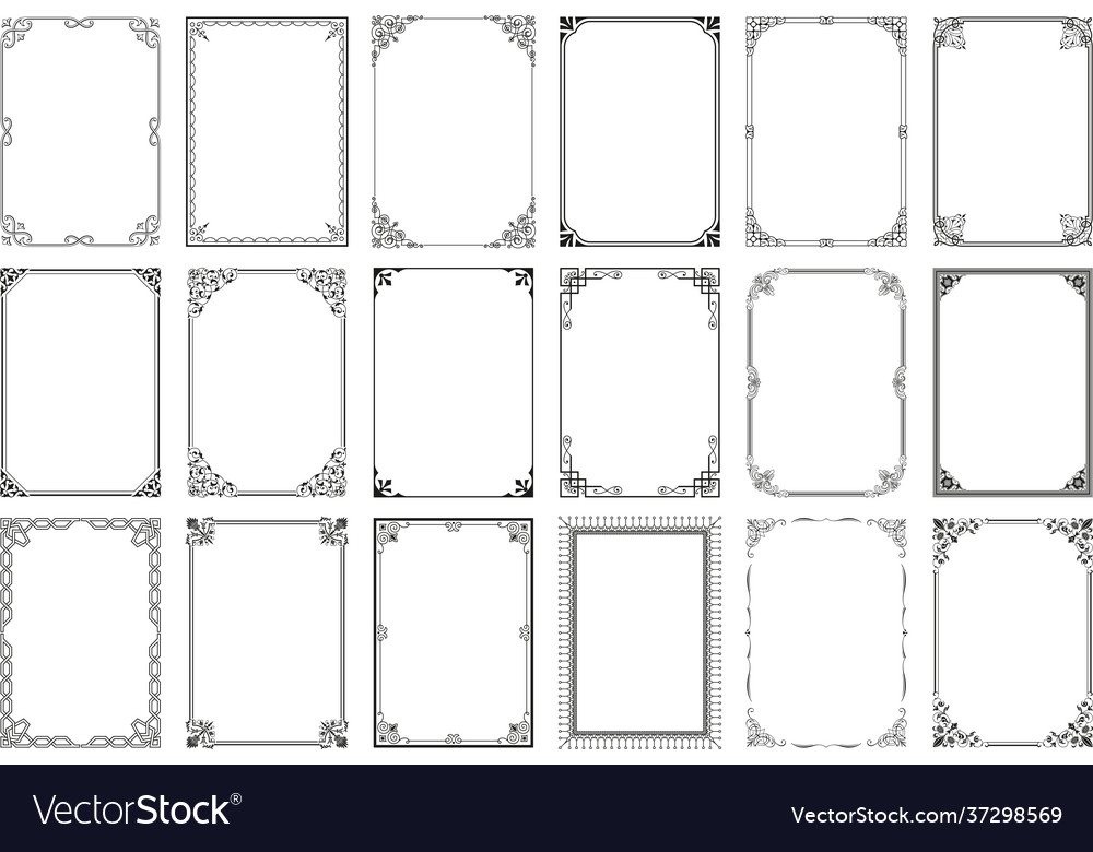 Border decorative frames Royalty Free Vector Image