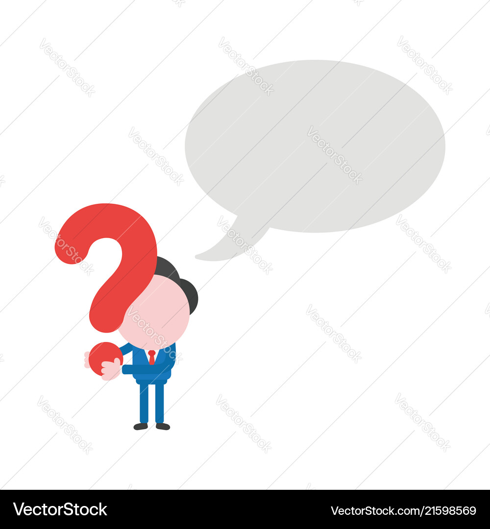 Businessman holding question mark with speech Vector Image