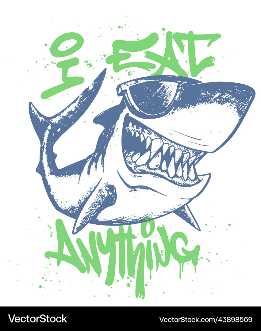 Cool Shark Surf T-Shirt Print Royalty Free Vector Image
