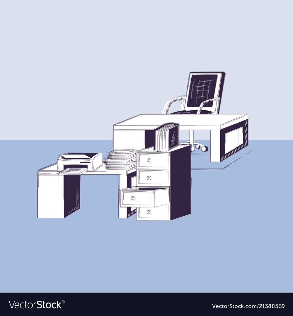 Creative office design Royalty Free Vector Image