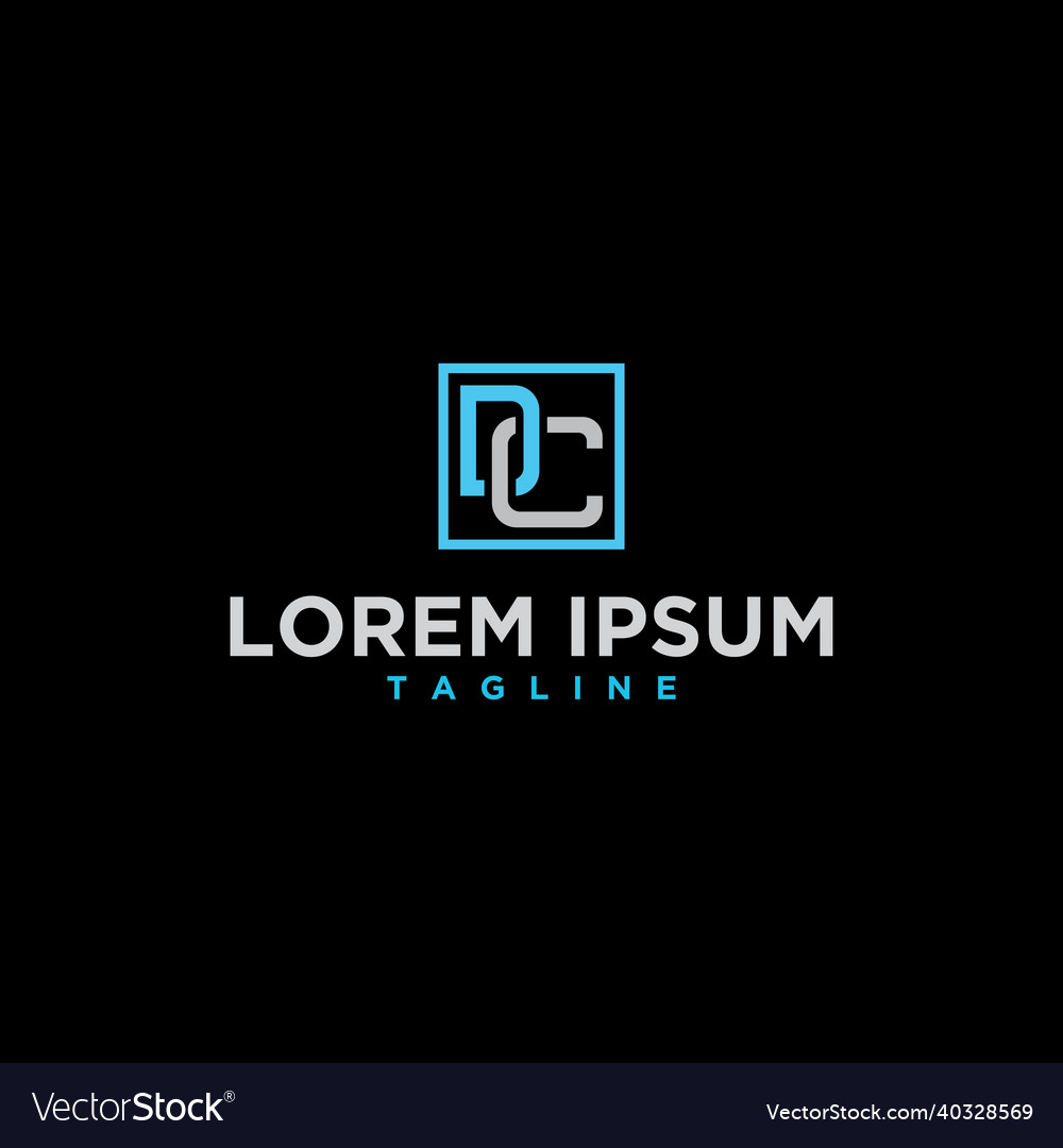 Dc cd square logo design Royalty Free Vector Image