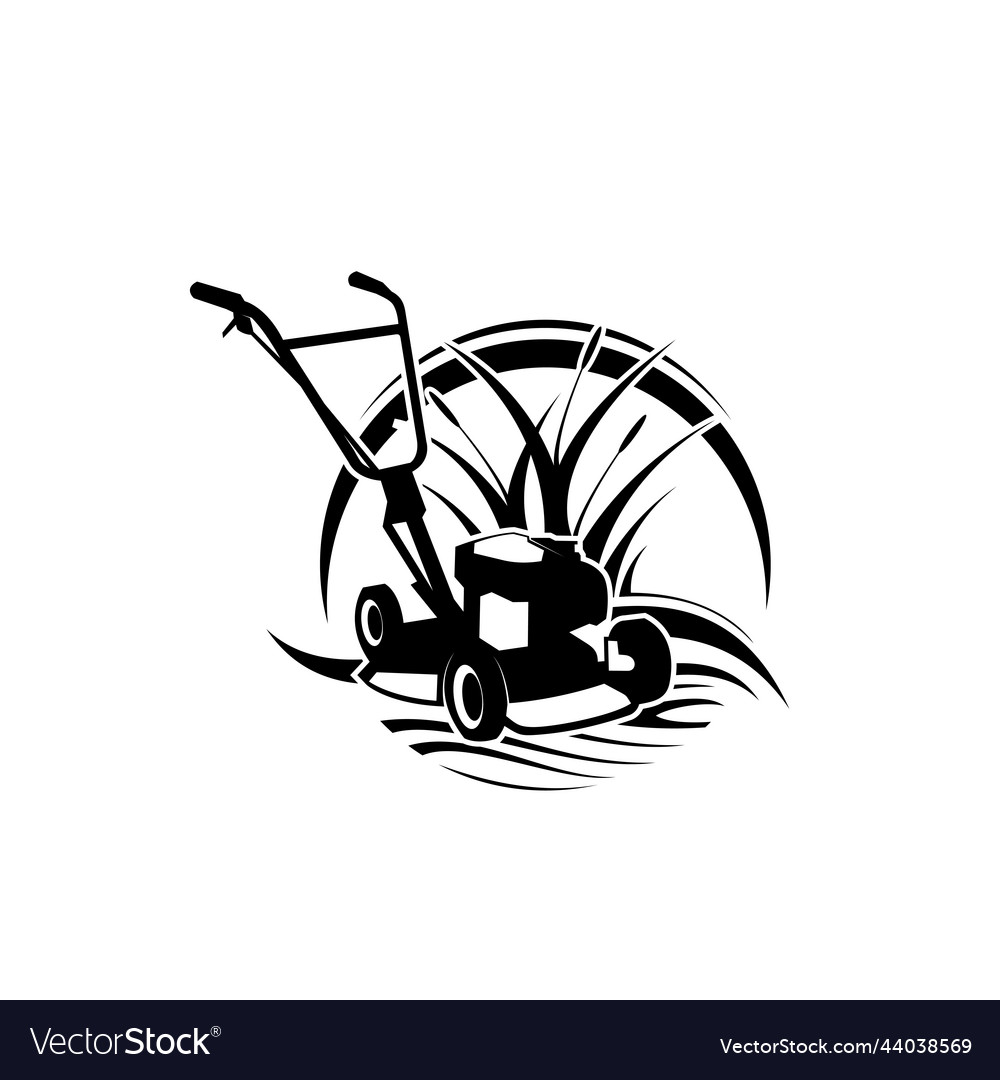 Lawn mower design silhouette Royalty Free Vector Image