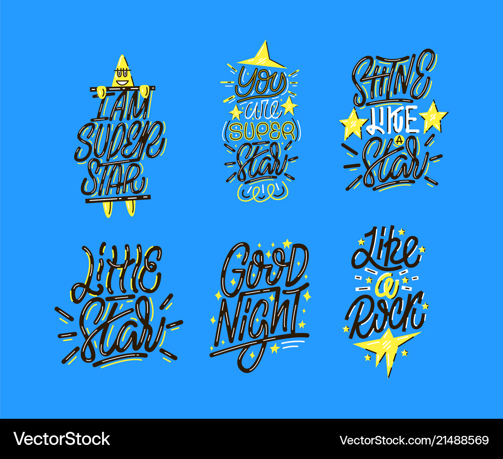 Lettering prints about stars Royalty Free Vector Image