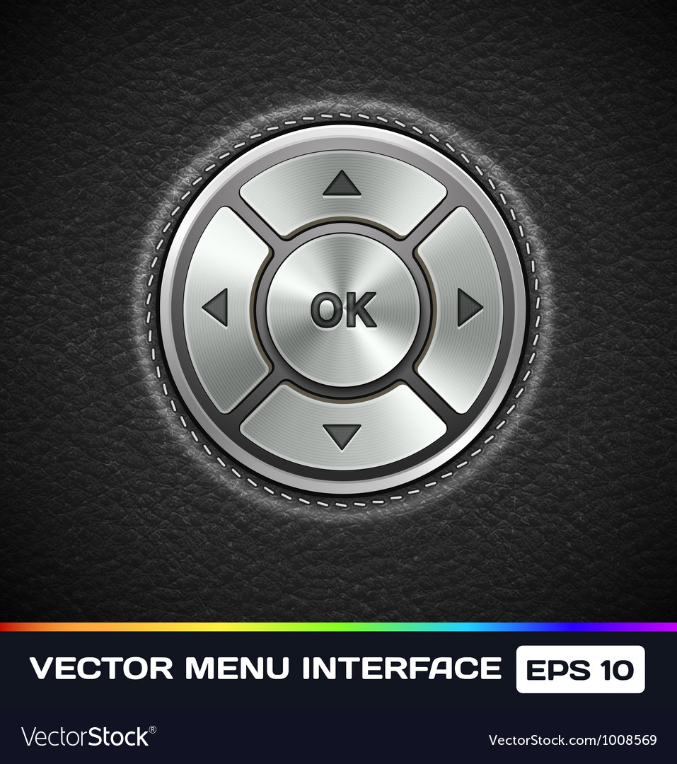 Menu interface on leather background Royalty Free Vector