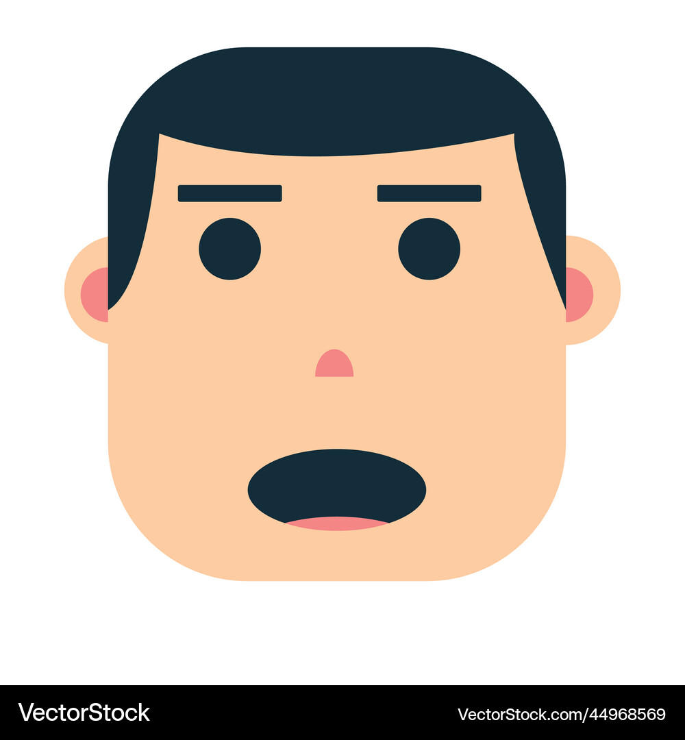 Simple bald flat cartoon face avatar Royalty Free Vector