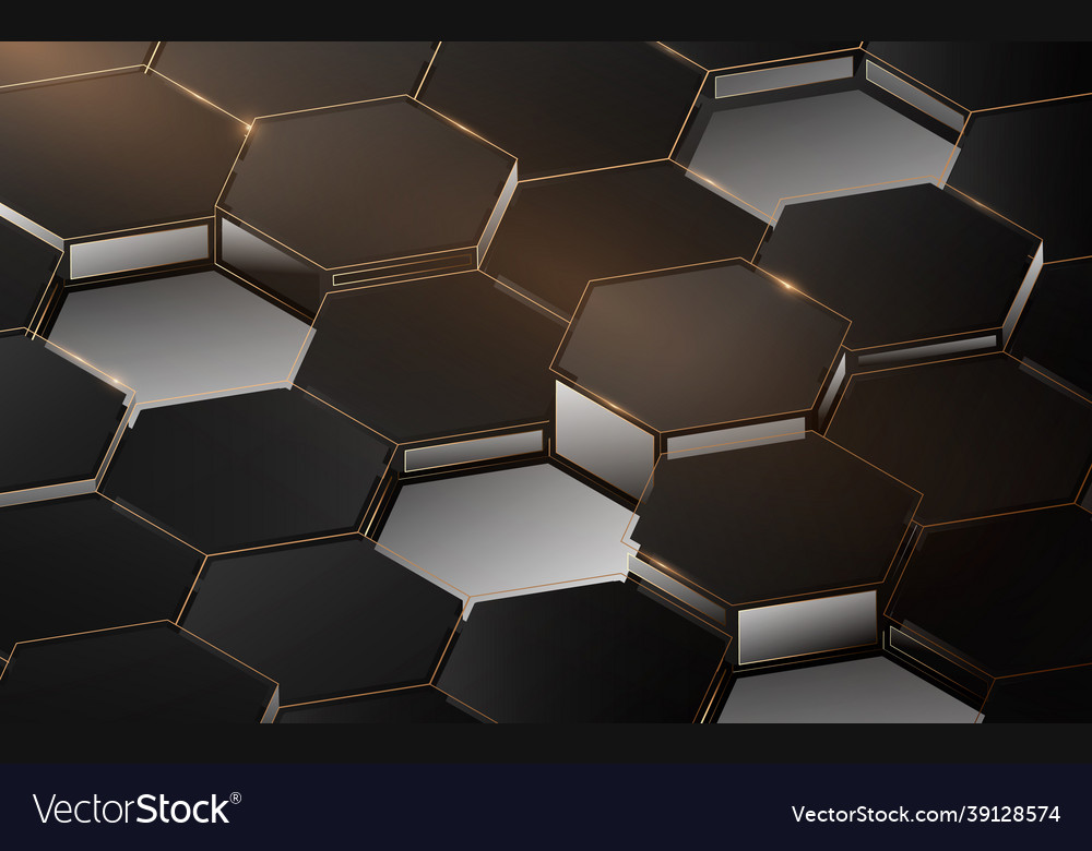 Abstract 3d luxury hexagonal structure pattern Vector Image