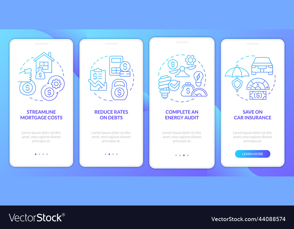 Budgeting for inflation blue gradient onboarding Vector Image Budgeting for inflation blue gradient onboarding Vector Image