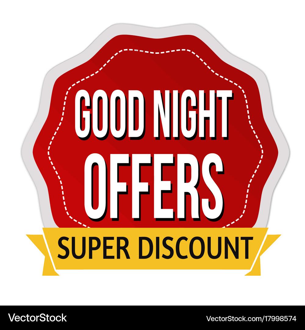 Good night offers sticker or label Royalty Free Vector Image