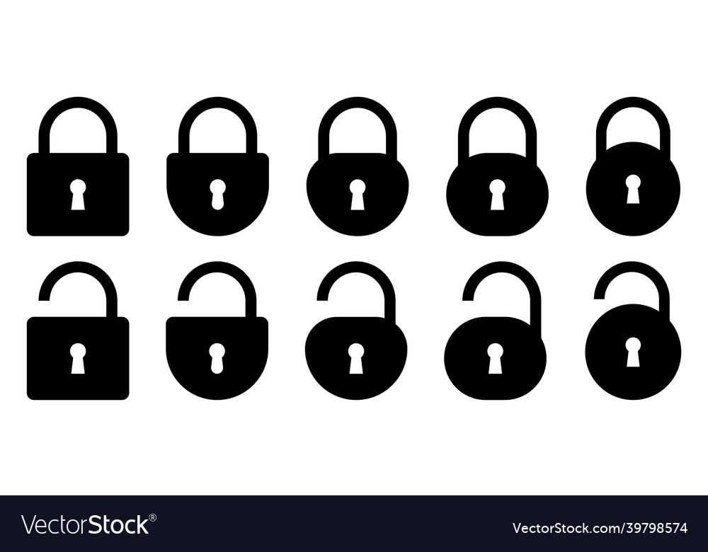 Lock and unlock icon Royalty Free Vector Image
