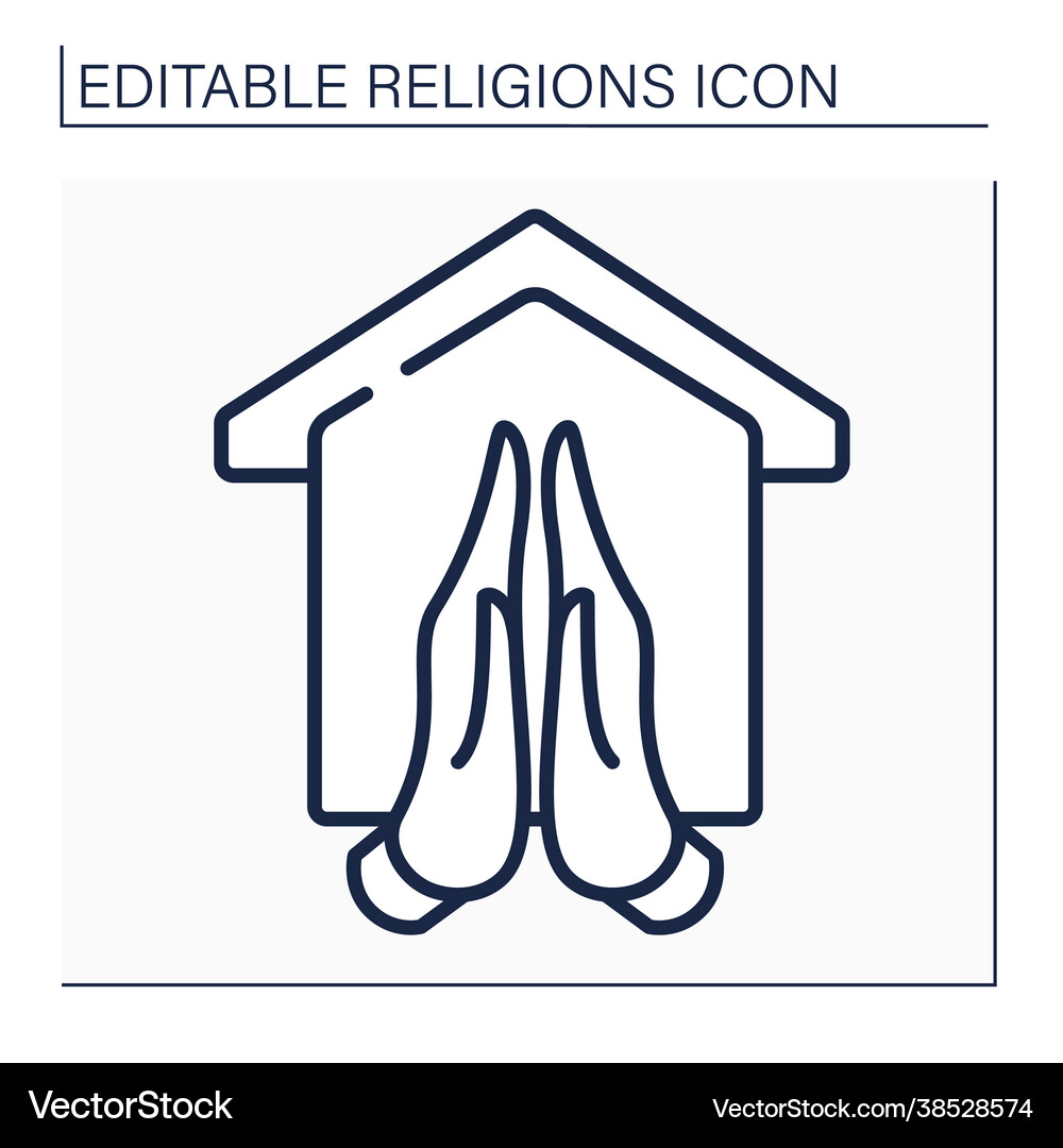 Pray at home line icon Royalty Free Vector Image