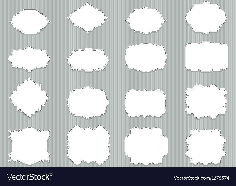 Set blank retro labels scalable and editable Vector Image