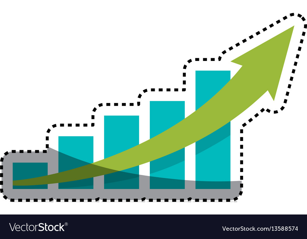 Statistics bars growing Royalty Free Vector Image