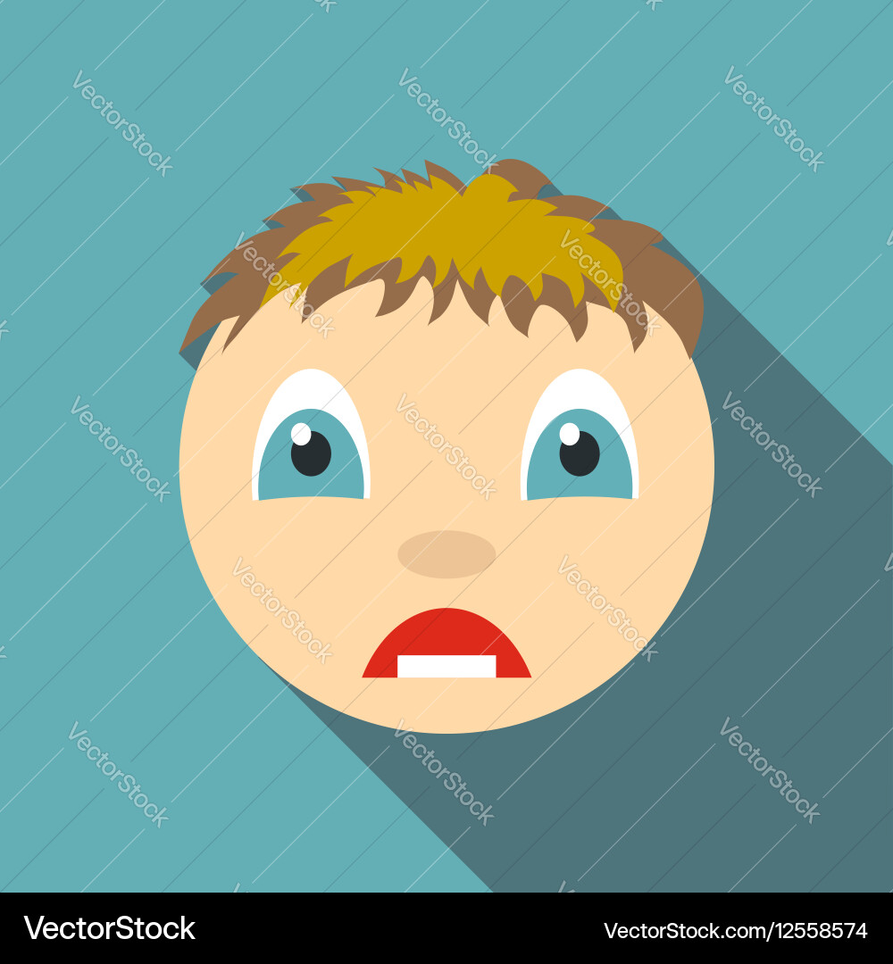 Surprised icon flat style Royalty Free Vector Image