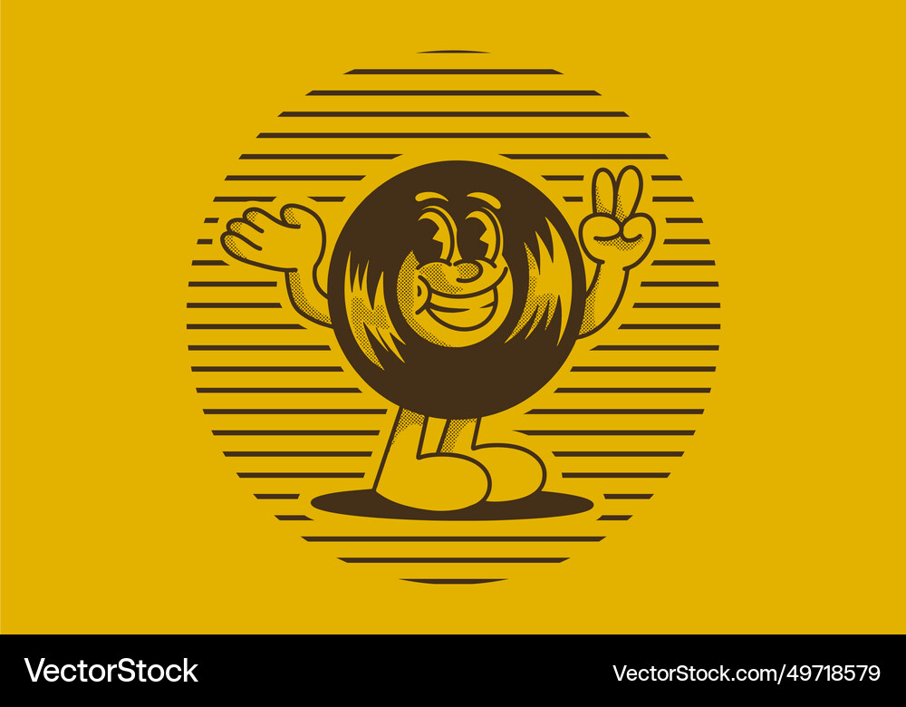 Character of vinyl with happy expression Vector Image