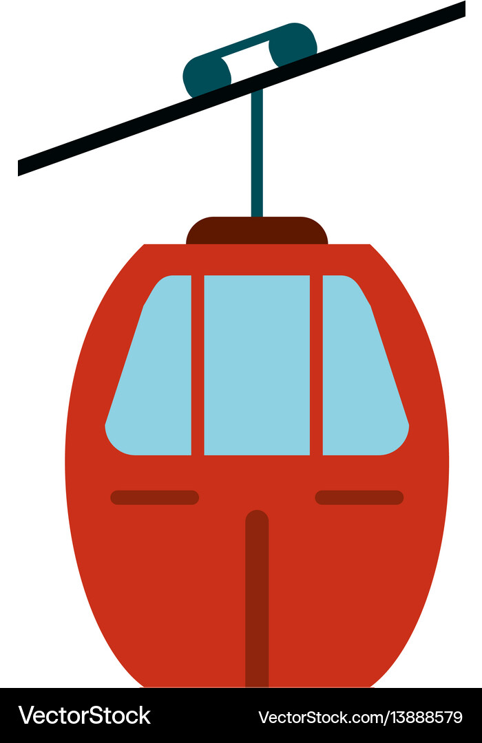 Red cable car transport Royalty Free Vector Image