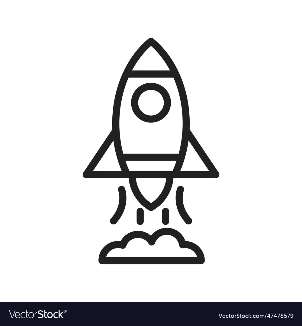 Rocket launch icon image Royalty Free Vector Image