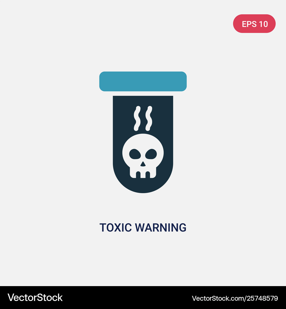 Two color toxic warning icon from signs concept Vector Image