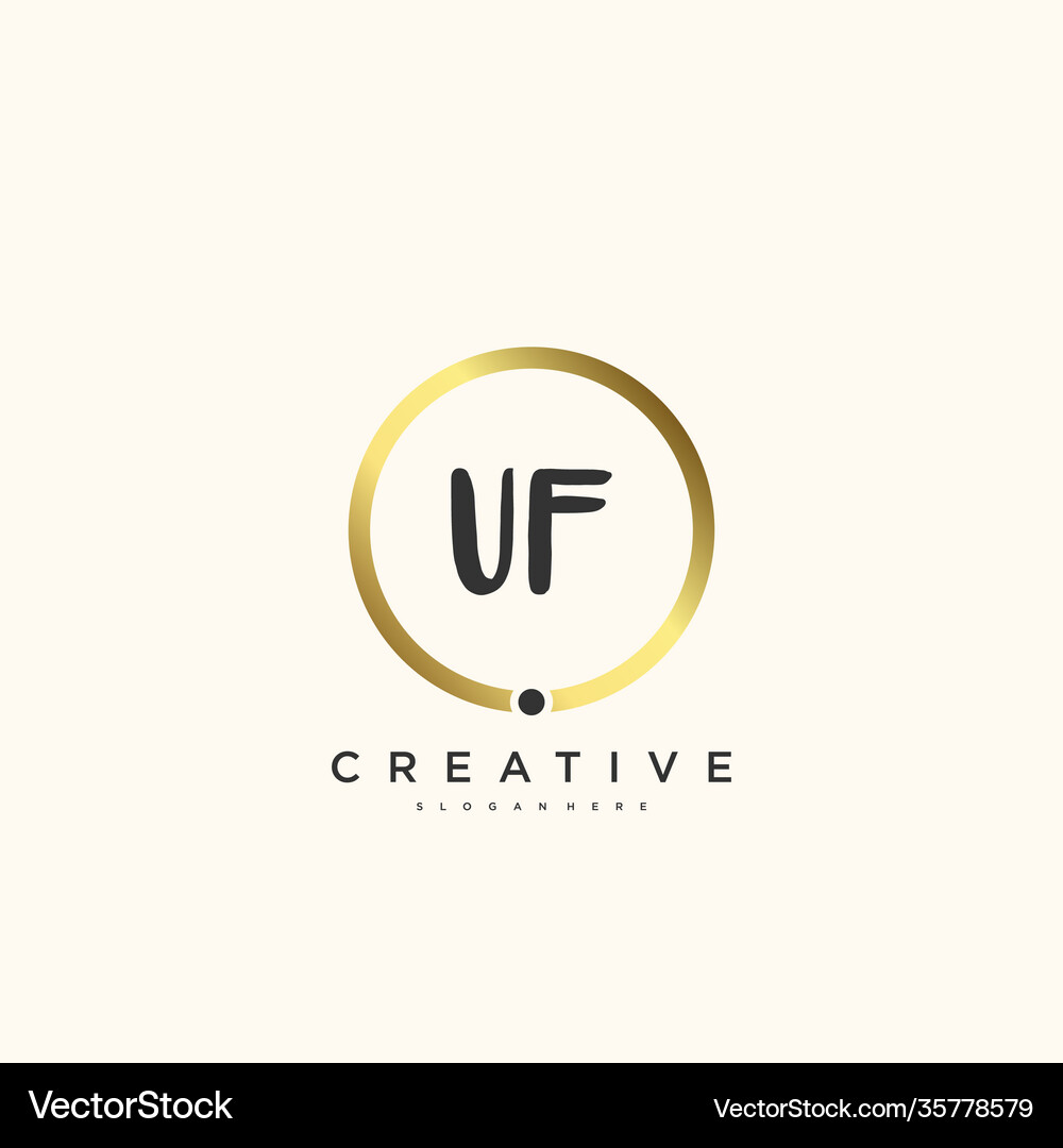 Uf beauty initial logo handwriting logo art Vector Image