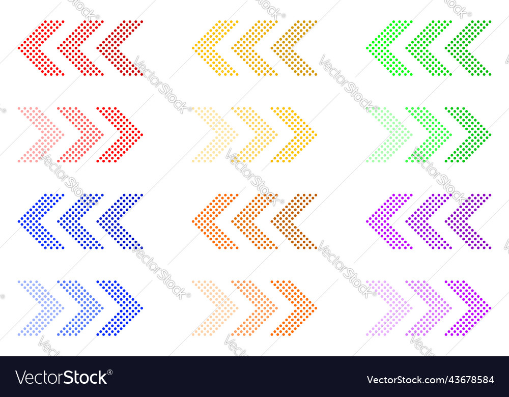 Directional arrow icon set colorful arrow symbol Vector Image