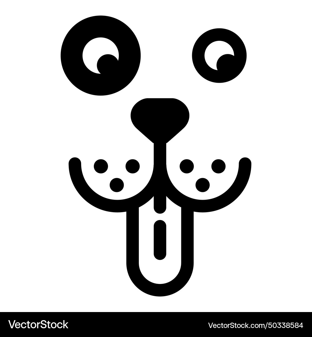 Happy dog face flat icon isolated on white Vector Image