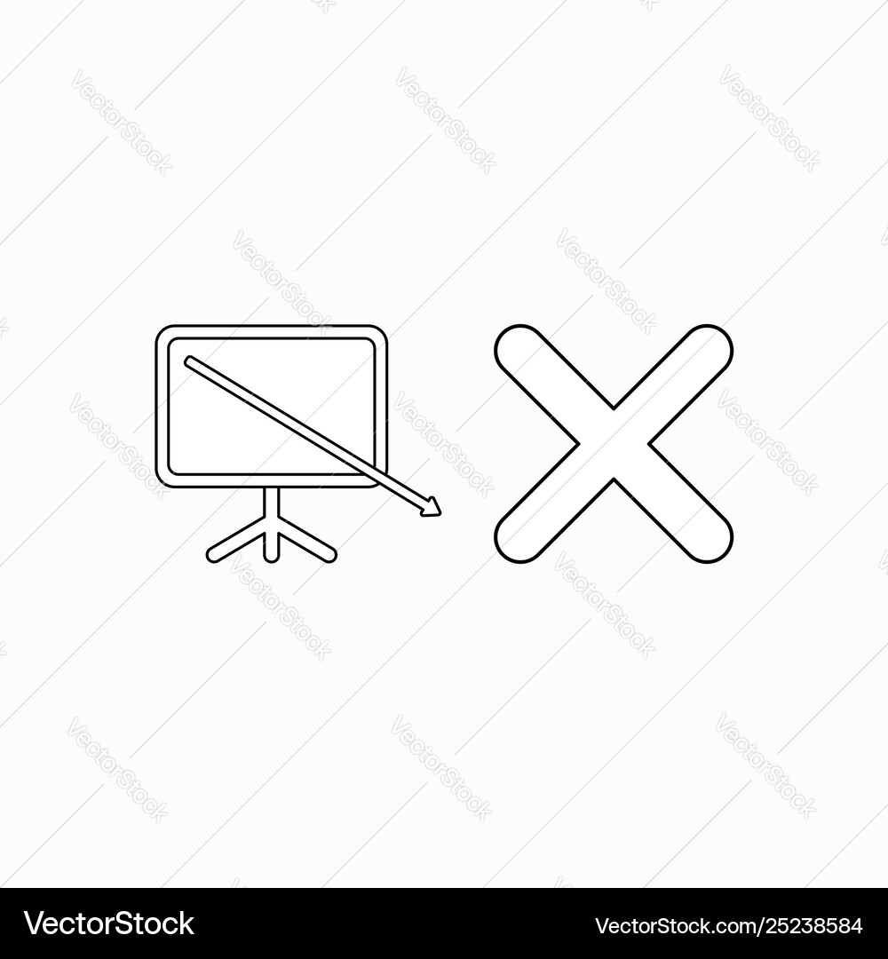 Icon concept arrow moving down and going out Vector Image