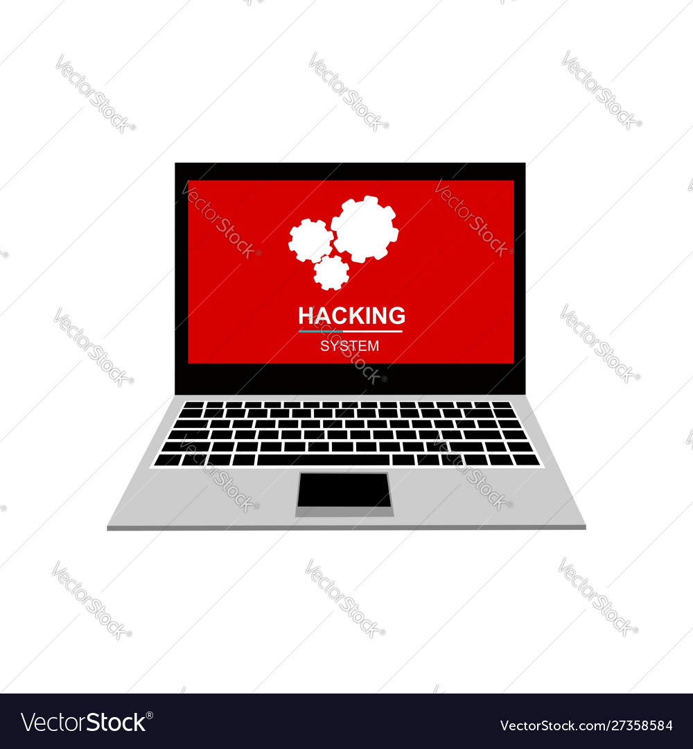 Laptop computer malware spam data insecure Vector Image