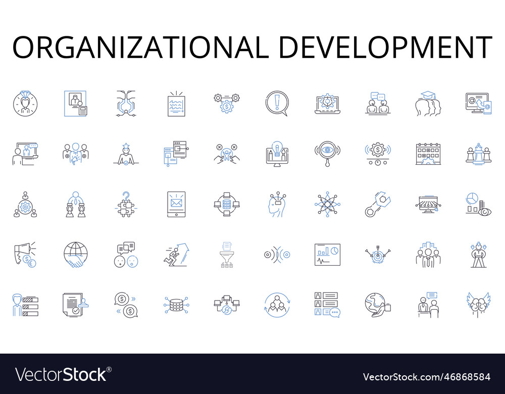 Organizational development line icons collection Vector Image Organizational development line icons collection Vector Image