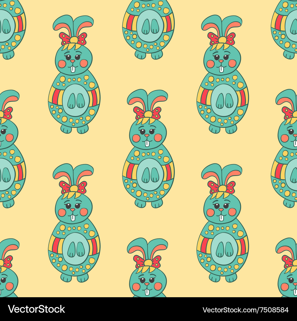Seamless pattern with easter bunny-7 Royalty Free Vector
