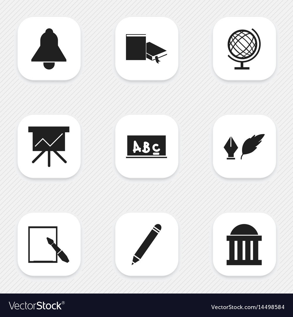 Set of 9 editable education icons includes Vector Image