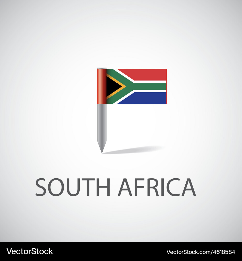 South africa flag pin Royalty Free Vector Image