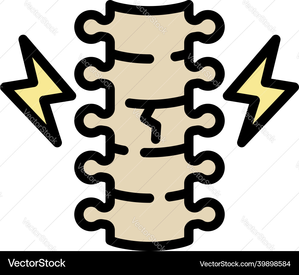 Spinal fracture icon color outline Royalty Free Vector Image