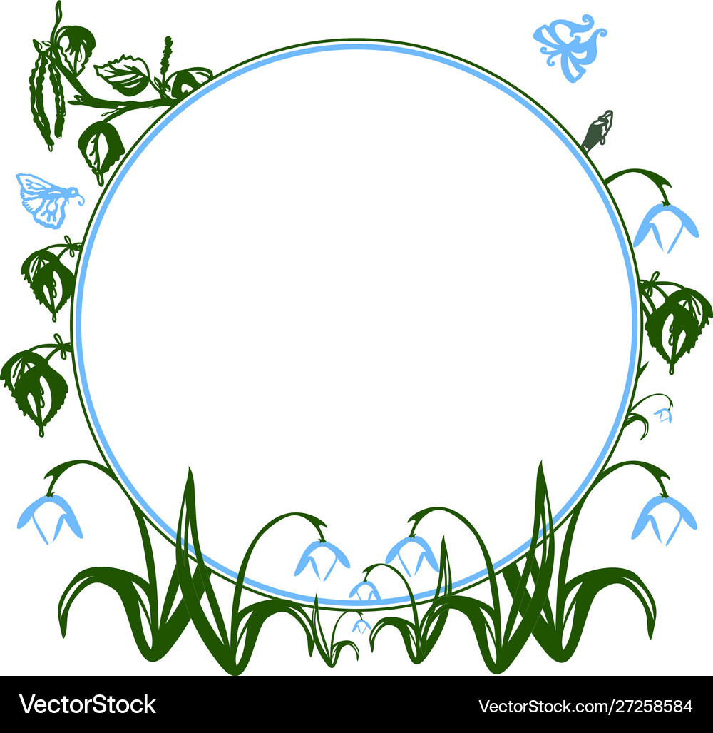 Spring set drawn in black Royalty Free Vector Image