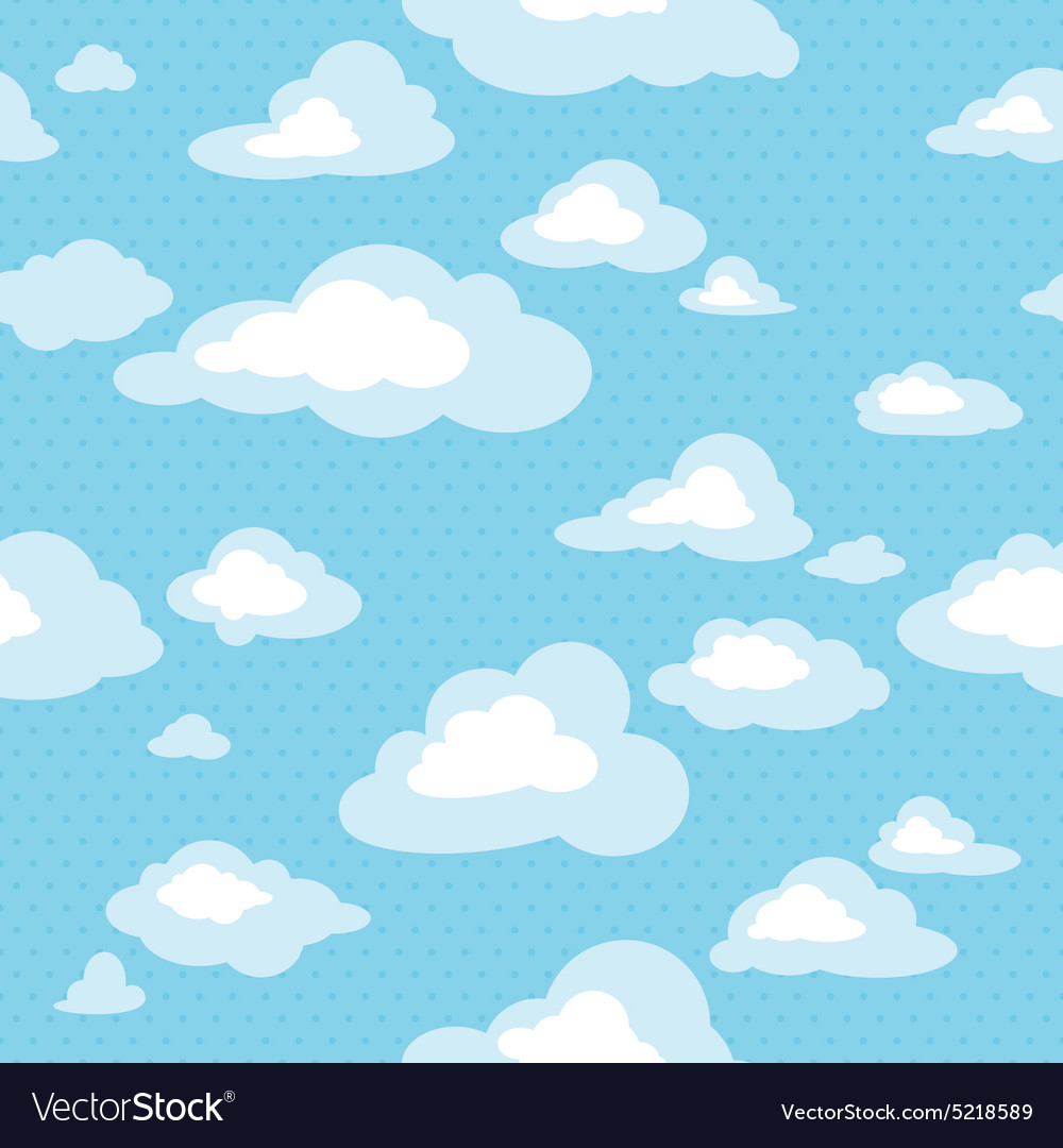 Blue Sky Cloud Seamless Pattern Royalty Free Vector Image
