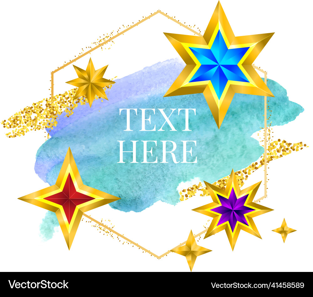 Gold frame paint hand painted brush stroke Vector Image