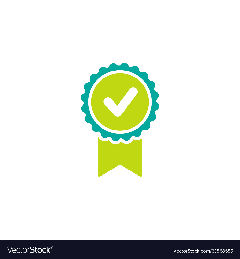 Valid seal icon green and blue circle with ribbon Vector Image Valid seal icon green and blue circle with ribbon Vector Image