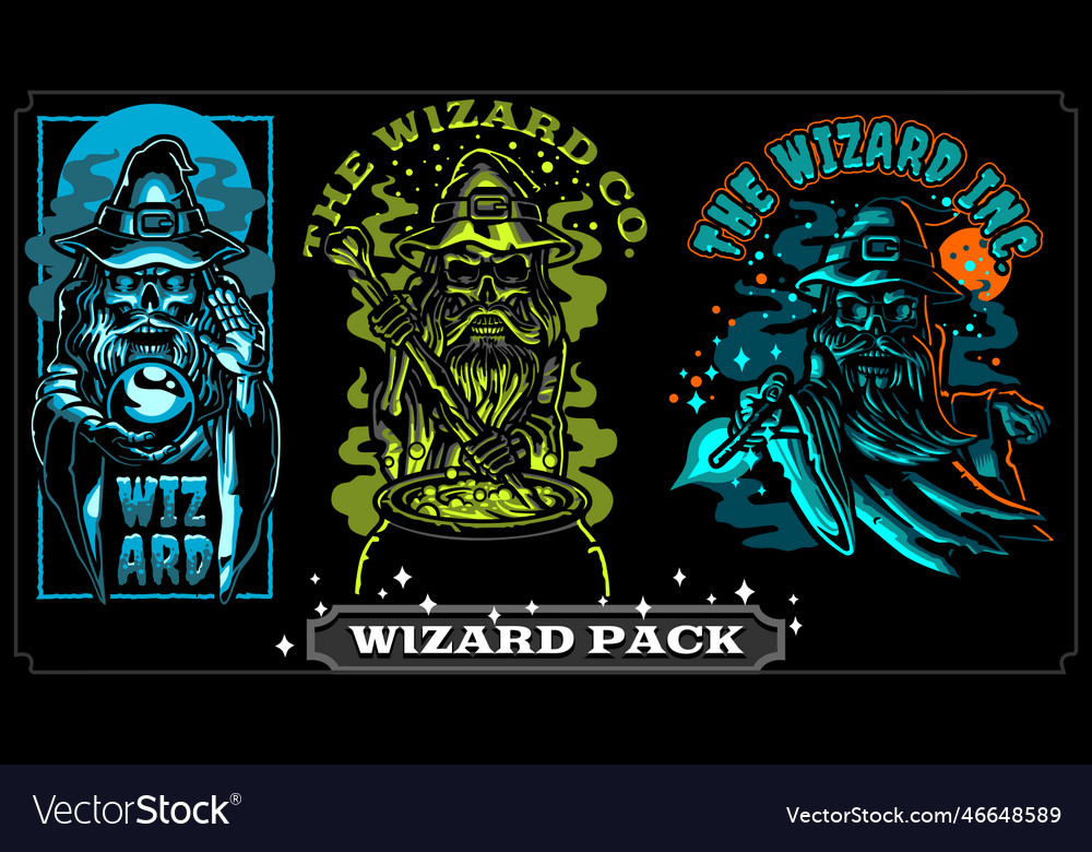 Wizard pack Royalty Free Vector Image - VectorStock