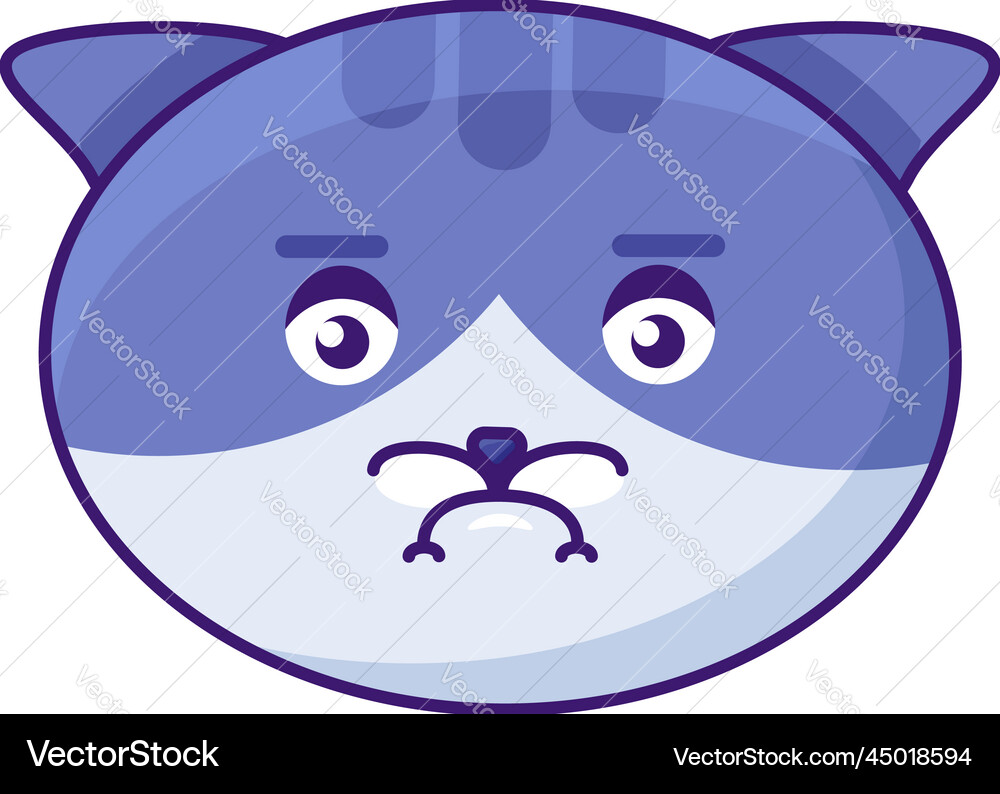 Cat sadness expression cute facial emoji Vector Image
