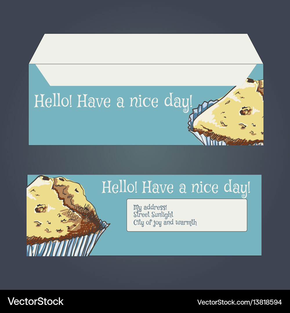 Envelopes for letters front and back drawing Vector Image