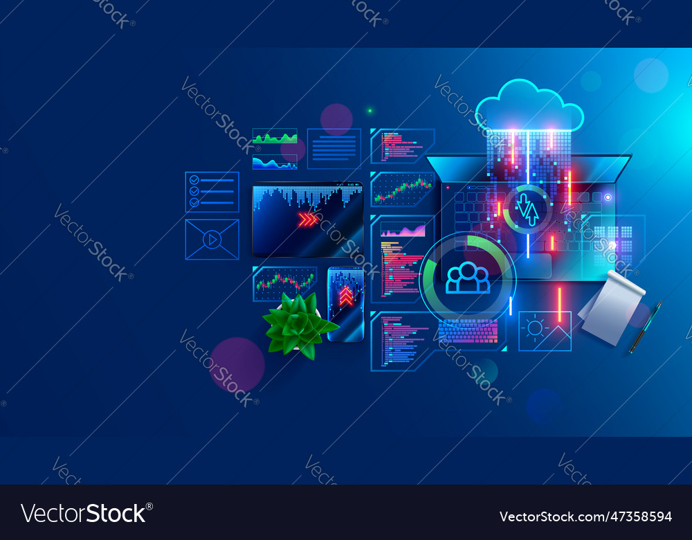 Program code create on laptop programmer Vector Image