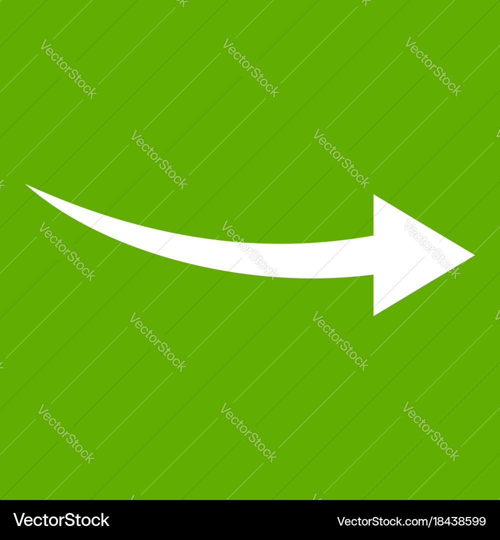 Curve arrow icon green Royalty Free Vector Image