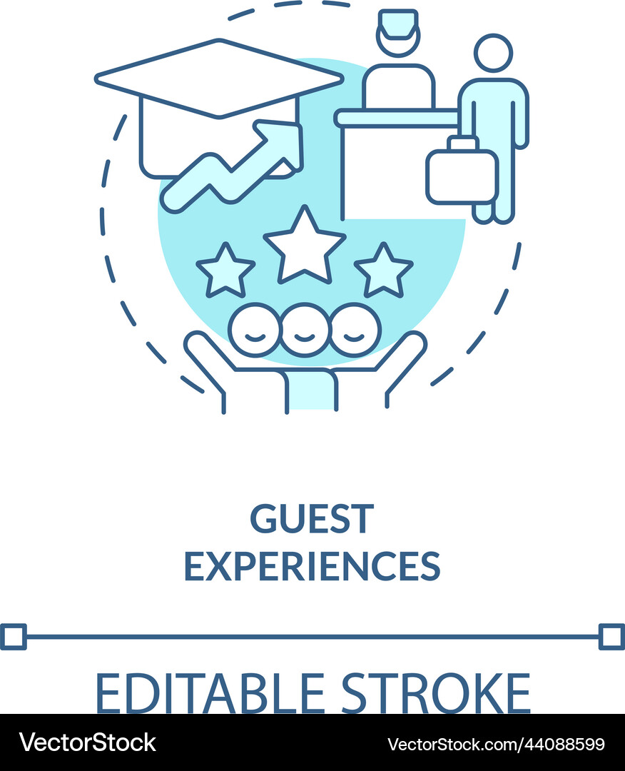 Guest experiences turquoise concept icon Vector Image