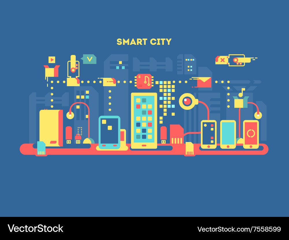 Smart city concept Royalty Free Vector Image - VectorStock