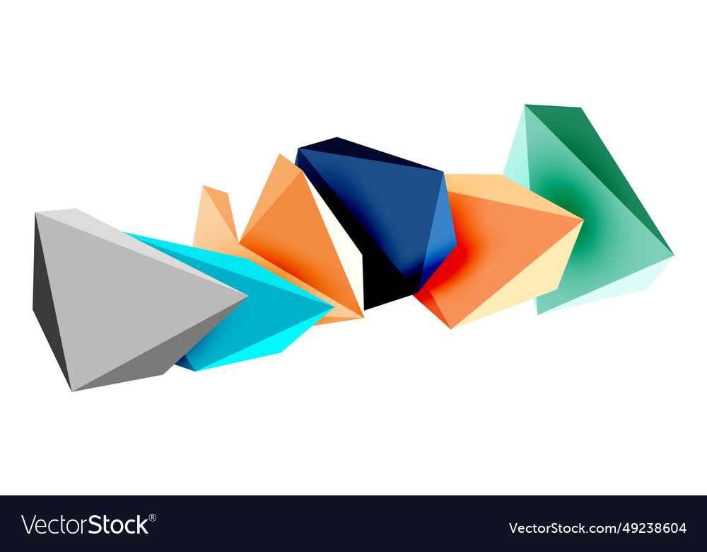 3d low poly triangle design elements Royalty Free Vector