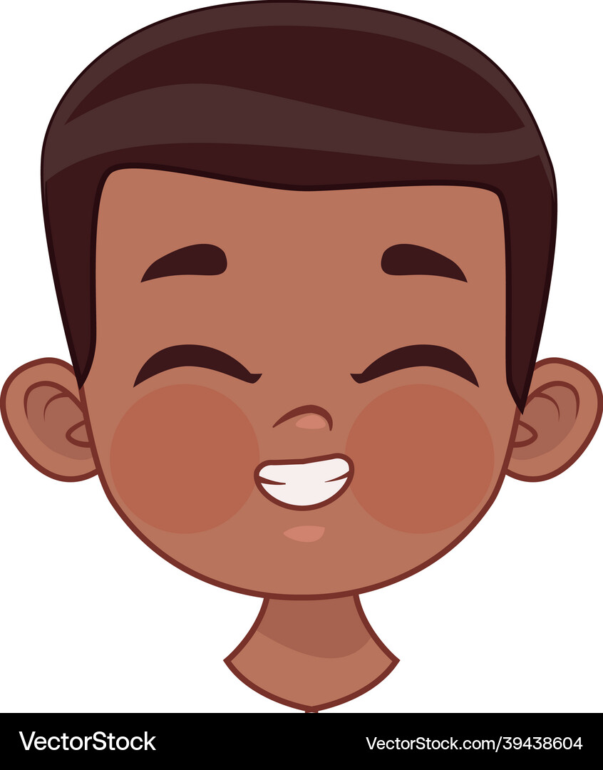 Afro little boy head Royalty Free Vector Image