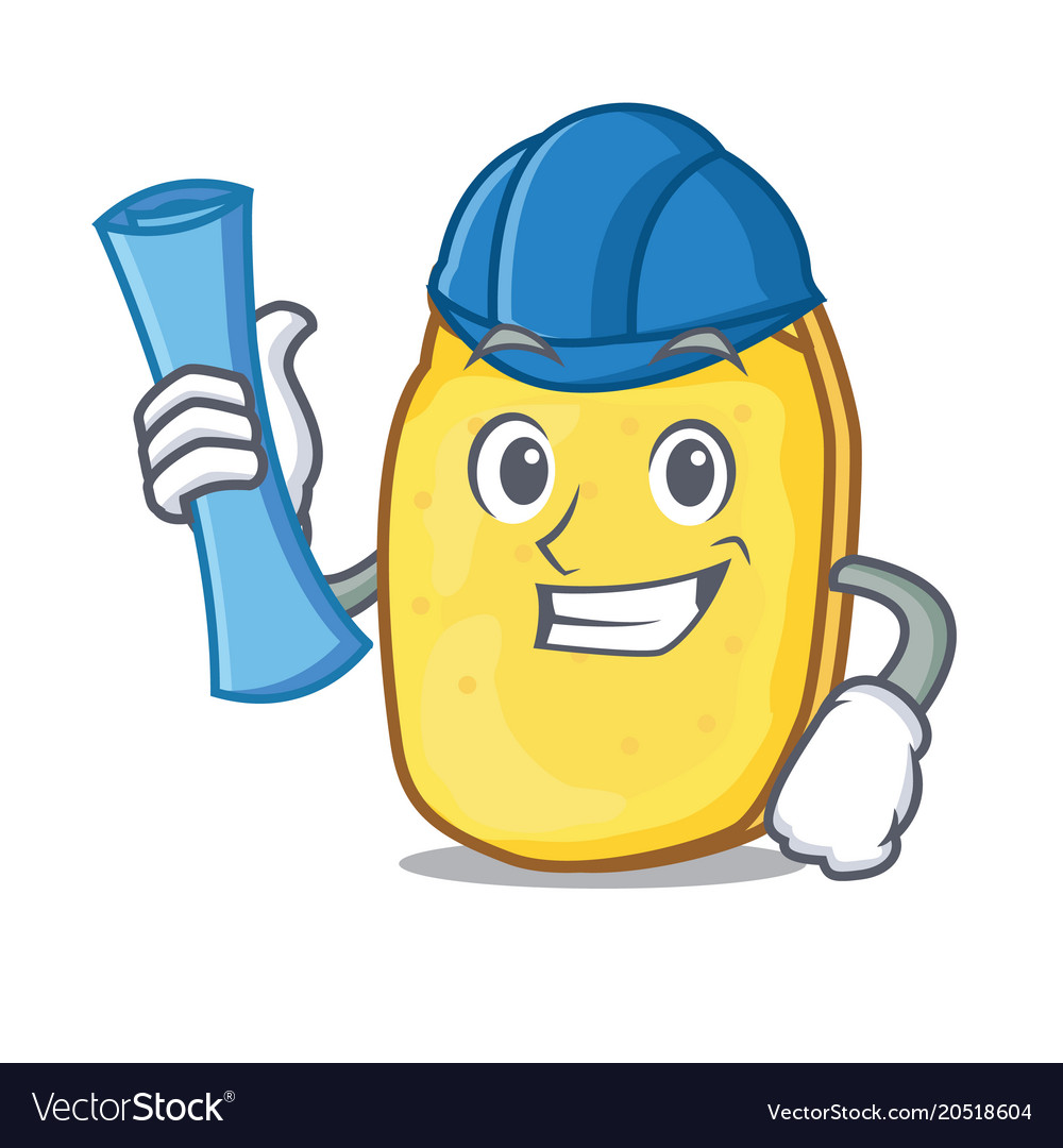 Architect potato chips character cartoon Vector Image Architect potato chips character cartoon Vector Image